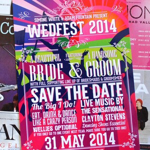 Wedfest Wedding Save the Date | Music Festival Wedding | Rock N Roll ...