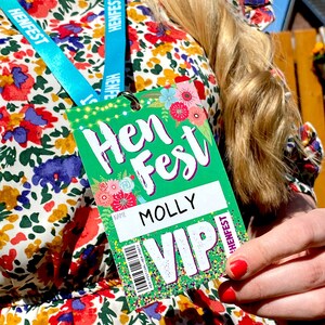 HENFEST ® (green) VIP Festival Hen Party Lanyard Pass ~ Hen Party VIP ...