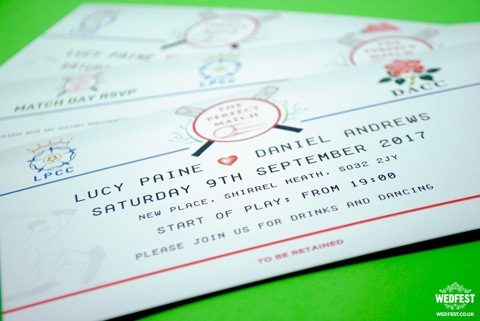 Cricket Ticket Themed Wedding Invitations | Cricket Sports Wedding ...