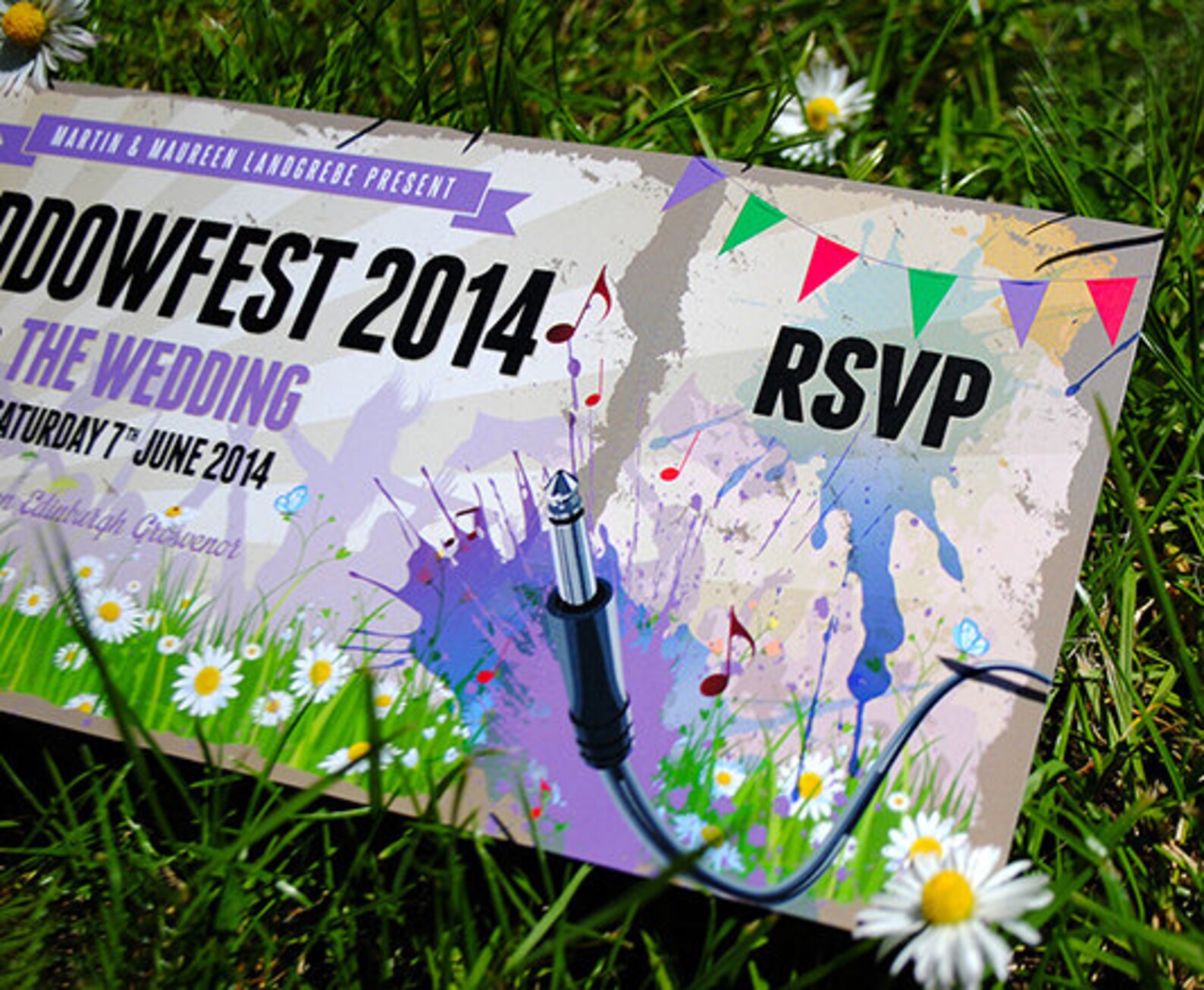 Vintage Ticket Wedding Invites Retro Music Festival Wedding | Etsy UK