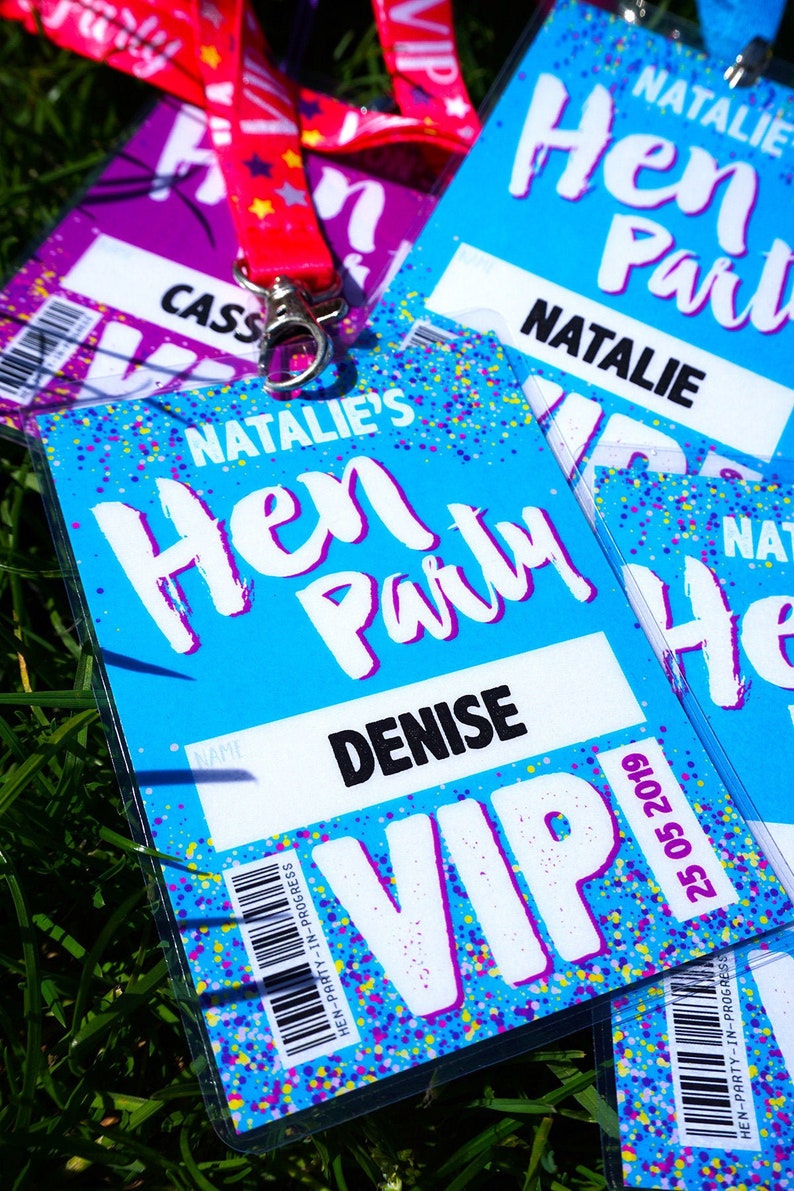 Personalised Hen Party VIP Pass Lanyards ~ Hen Do VIP Lanyards ~ Hen ...