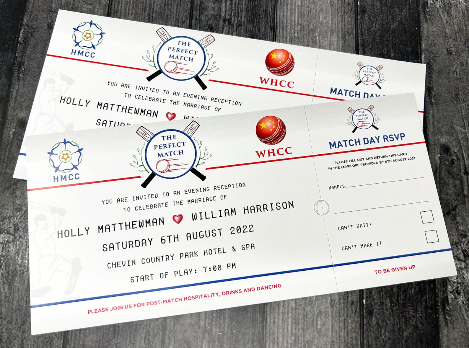 Cricket Ticket Themed Wedding Invitations | Cricket Sports Wedding ...