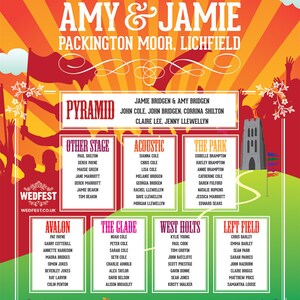 WEDFEST Festival Themed Wedding Table Plans - Etsy UK