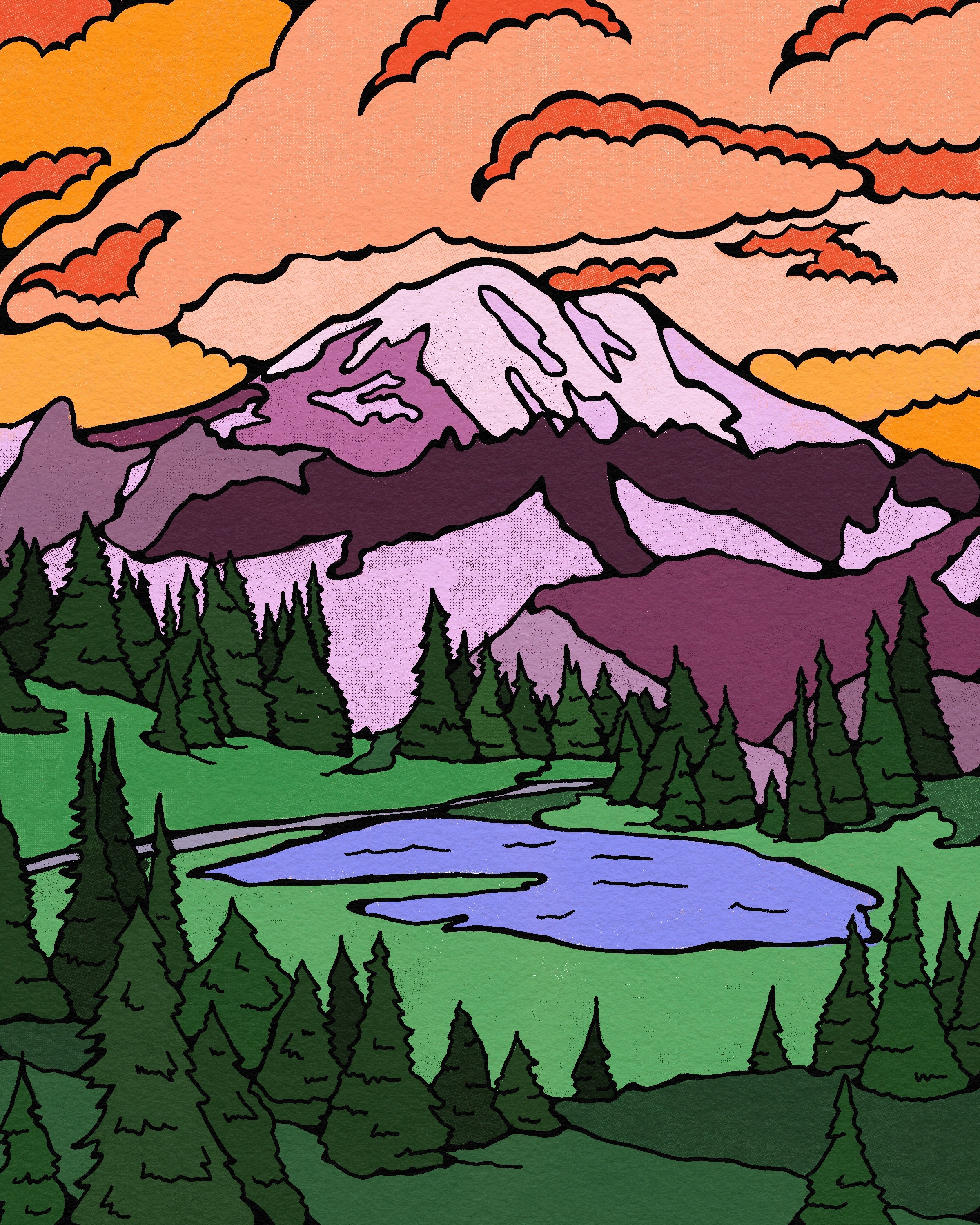 Mount Rainier Downloadable Coloring Page - Etsy