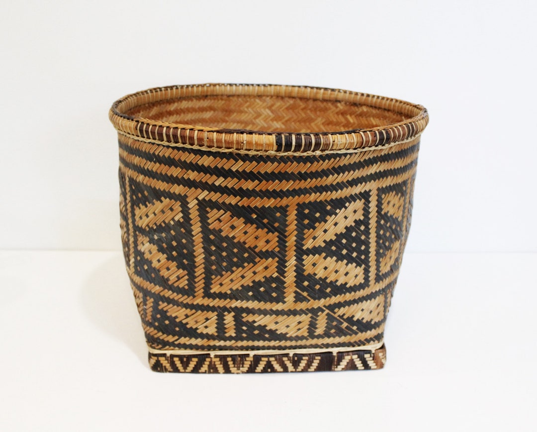Vintage Woven Tiruray Basket Planter Large Tribal Palawan Geometric ...