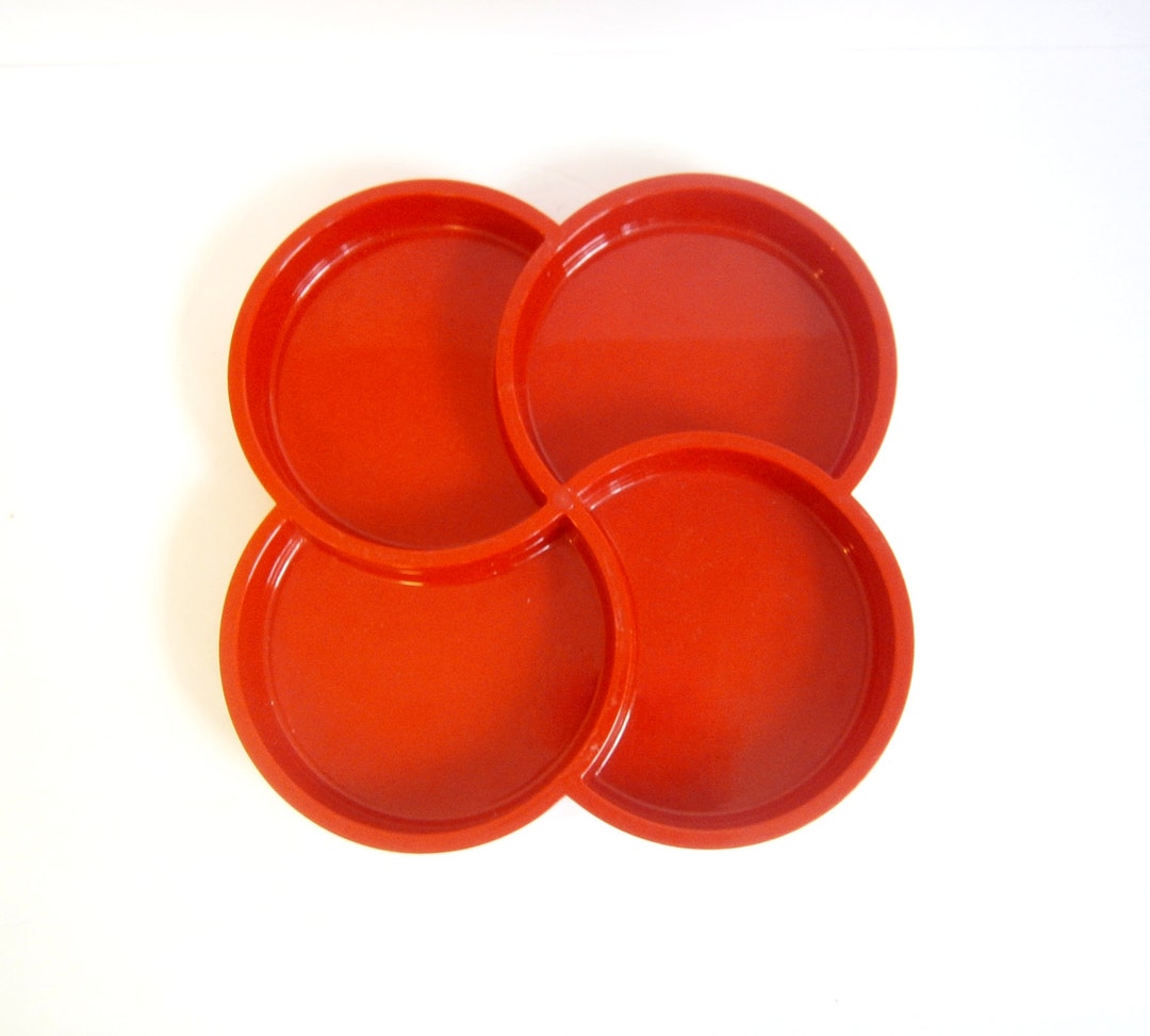 Dansk Red Divided Tray by Gunnar Cyren Pinwheel - Etsy