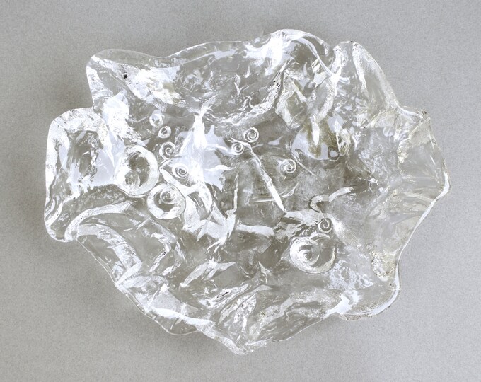 Vintage Jolanda Prinsen Large Glass Centerpiece Bowl Dish Melting Ice ...
