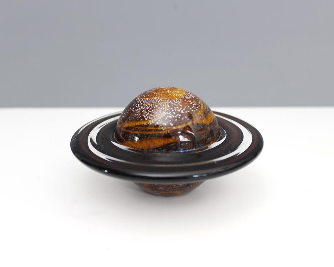 Vintage Sumo Glass Studio Saturn Paperweight Glass Planet - Etsy