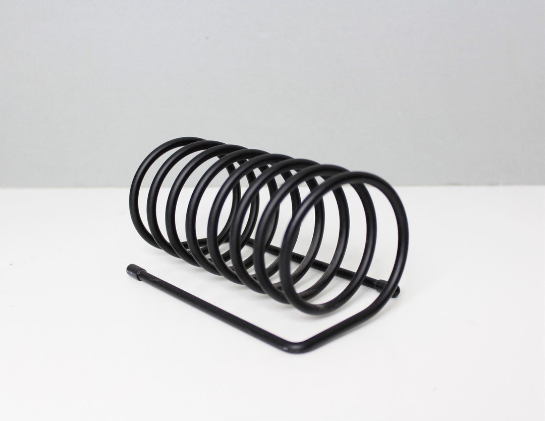 Vintage Metal Wire Letter Holder Desk Organizer Black Spiral Coil - Etsy