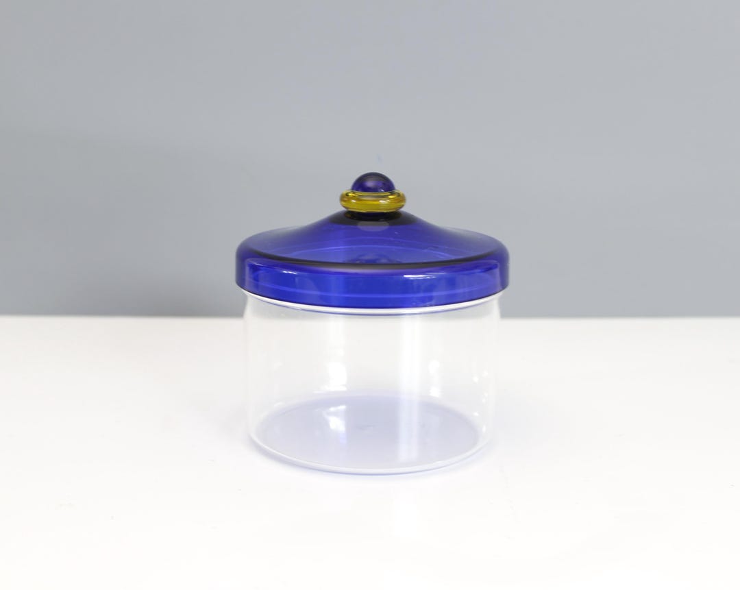 Vintage Guzzini Plastic Lidded Jar Canister Blue Yellow Post Modern - Etsy