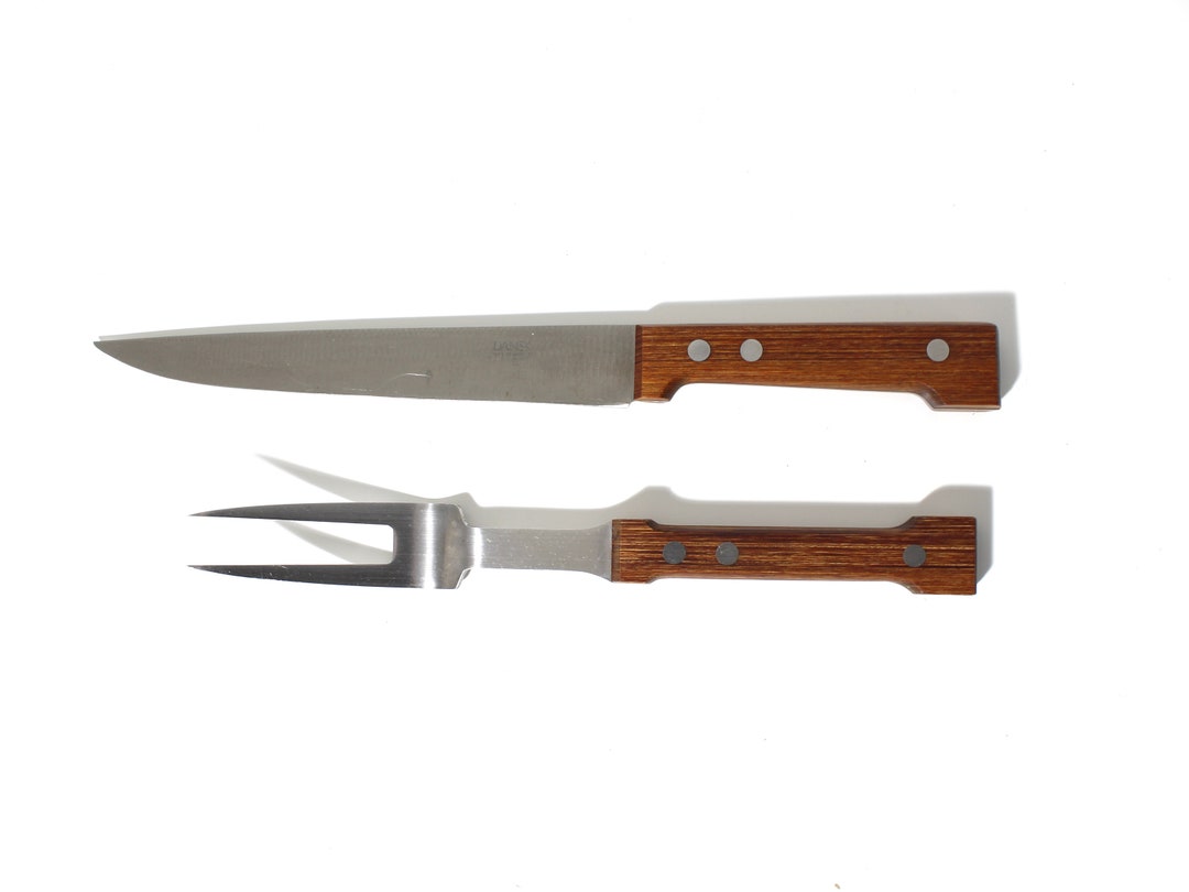 Dansk Carving Set Wood & Stainless Steel Knife Meat Fork Gunnar Cyren ...
