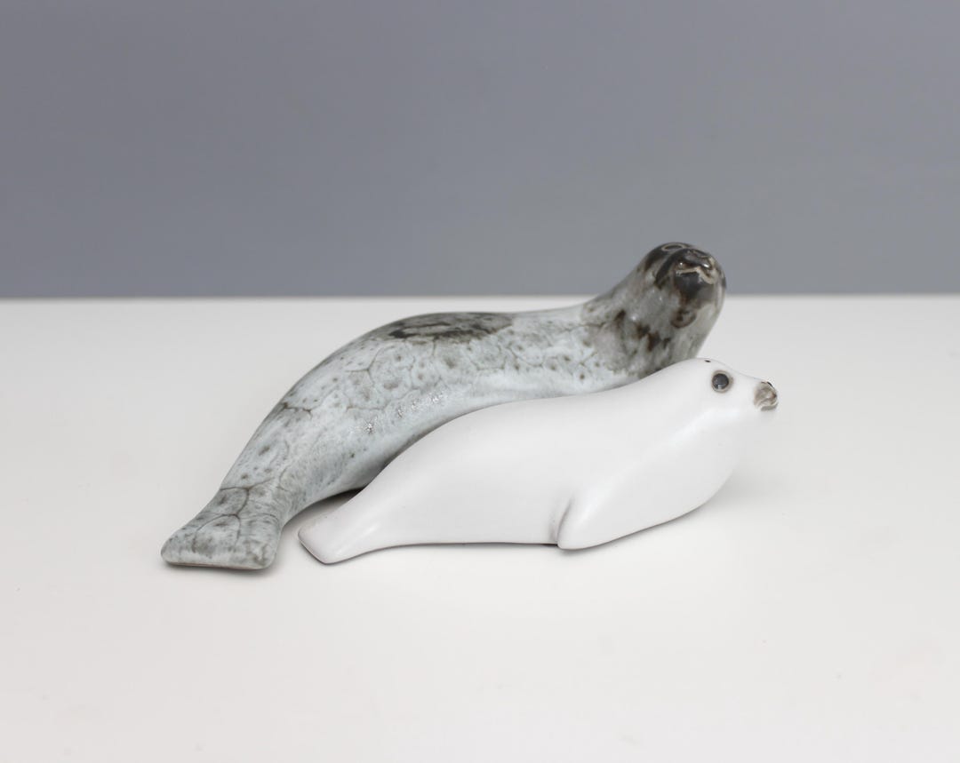 POD Studios Ceramic Seal Figurines Mother and Pup Statue Edgecomb Maine ...