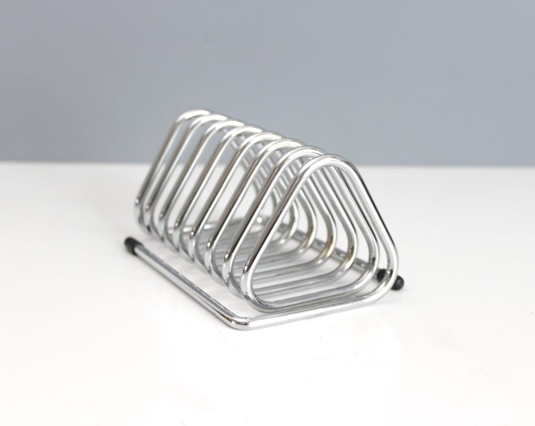 Vintage Metal Wire Letter Holder Desk Organizer Chrome Triangular ...