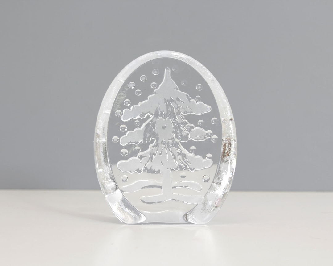 Iittala Finland Pine Tree Glass Paperweight Sculpture - Etsy