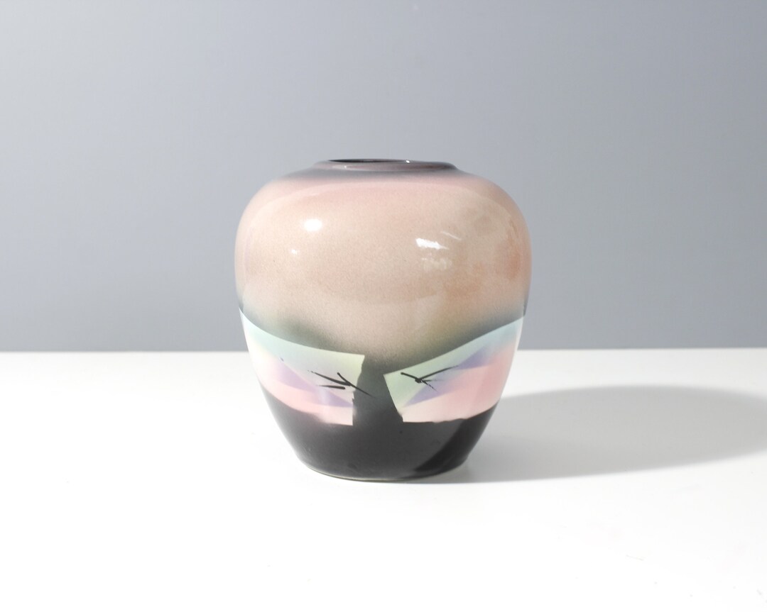 CLEARANCE Vintage Judith Stiles Ceramic Pottery Vase 1980s Pastels Pink ...