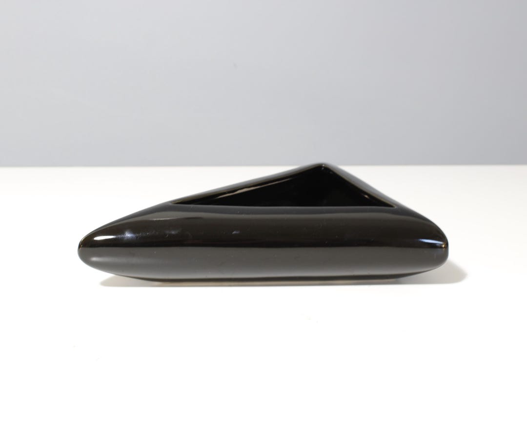 Vintage Dalvo Black Ceramic Ikebana Vase Planter Triangular 1980s Post Modern - Etsy
