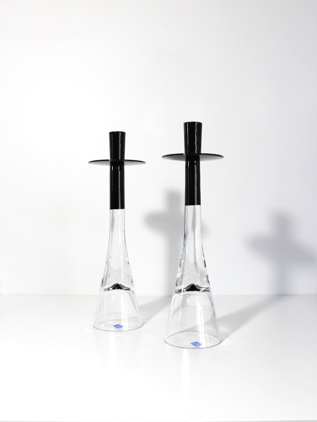 2 Nuutajarvi Finland Crystal Candlesticks Kerttu Nurminen Candle ...