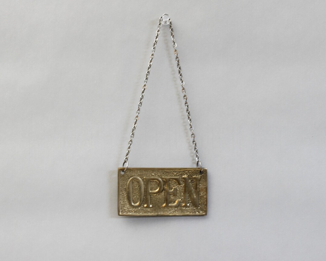 Vintage Brass Open / Closed Sign Fireplace Damper Sign Double Sided - Etsy