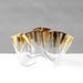 Laurel Fyfe Slumped Glass Vase Gold Trim Handkerchief Bowl Ruffled Post ...