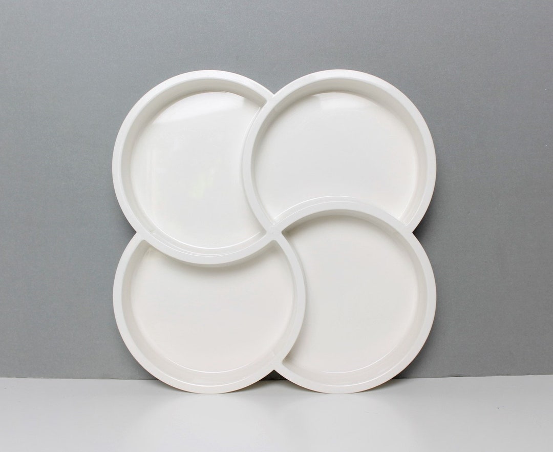 2 Available - Vintage Dansk Divided Tray White Pinwheel Tray Gunnar ...