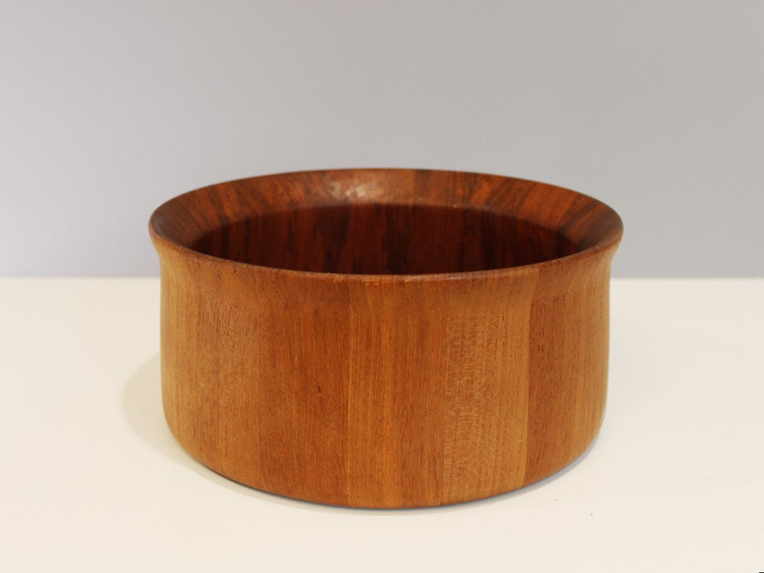 Large Staved Teak Serving Bowl Bloomingdale's Main Course Salad Bowl ...