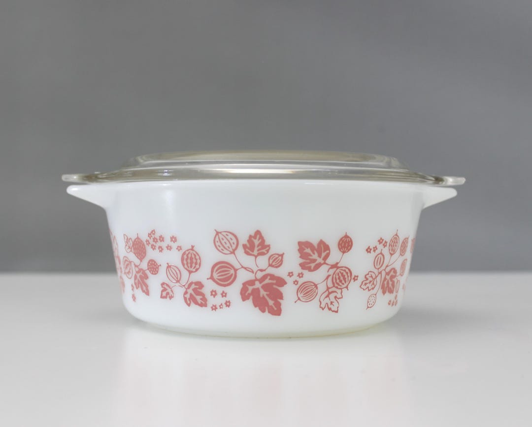 Vintage Pyrex Pink Gooseberry Casserole Dish With Lid 472 1 1/2 Pt Pink ...