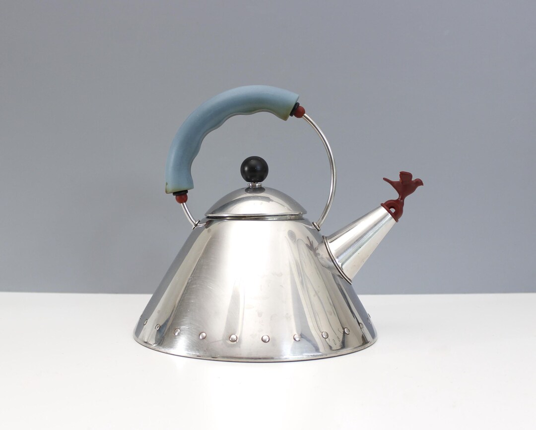 Vintage Alessi 9093 Whistling Bird Tea Kettle Michael Graves Stainless ...