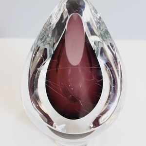 Vintage Robert Deeble Teardrop Vase Art Glass Purple Sommerso Handmade ...