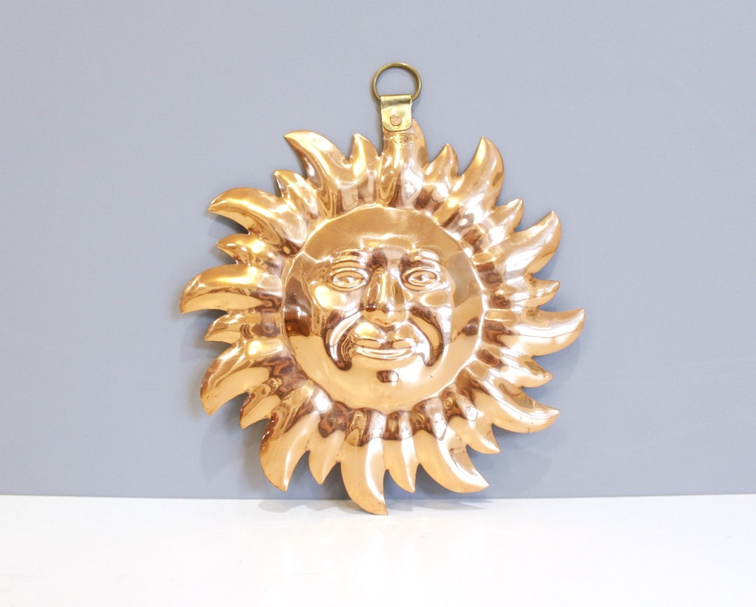 Vintage Copper Sun Face Wall Hanging Decorative Kitchen Decor - Etsy