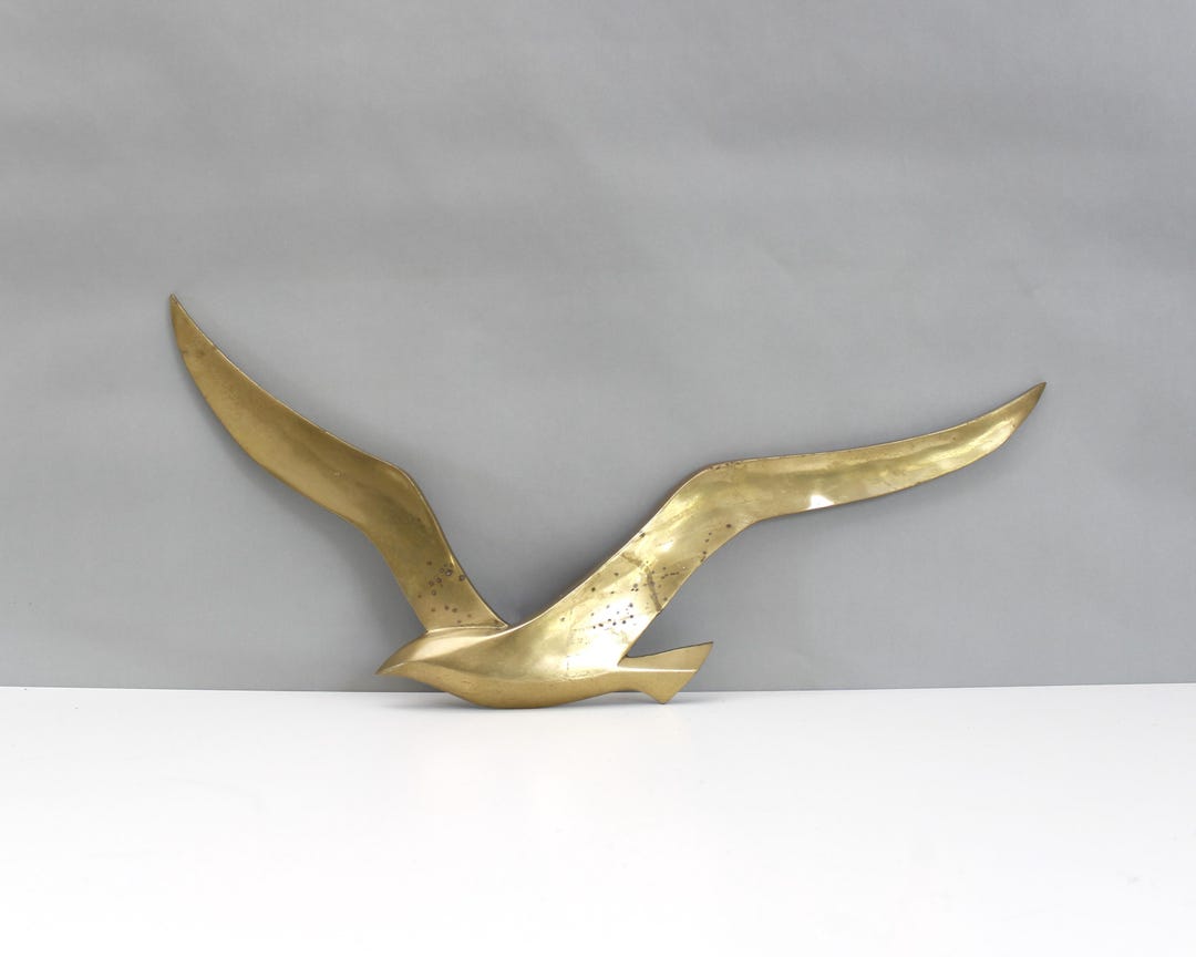 Vintage Brass Seagull Wall Hanging Mid Century Wall Decor Bird - Etsy