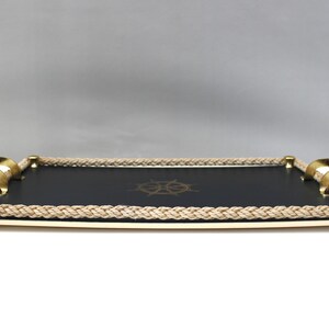 Vintage Nautical Serving Tray Ship's Anchor Vinyl Rope Black Gold - Etsy