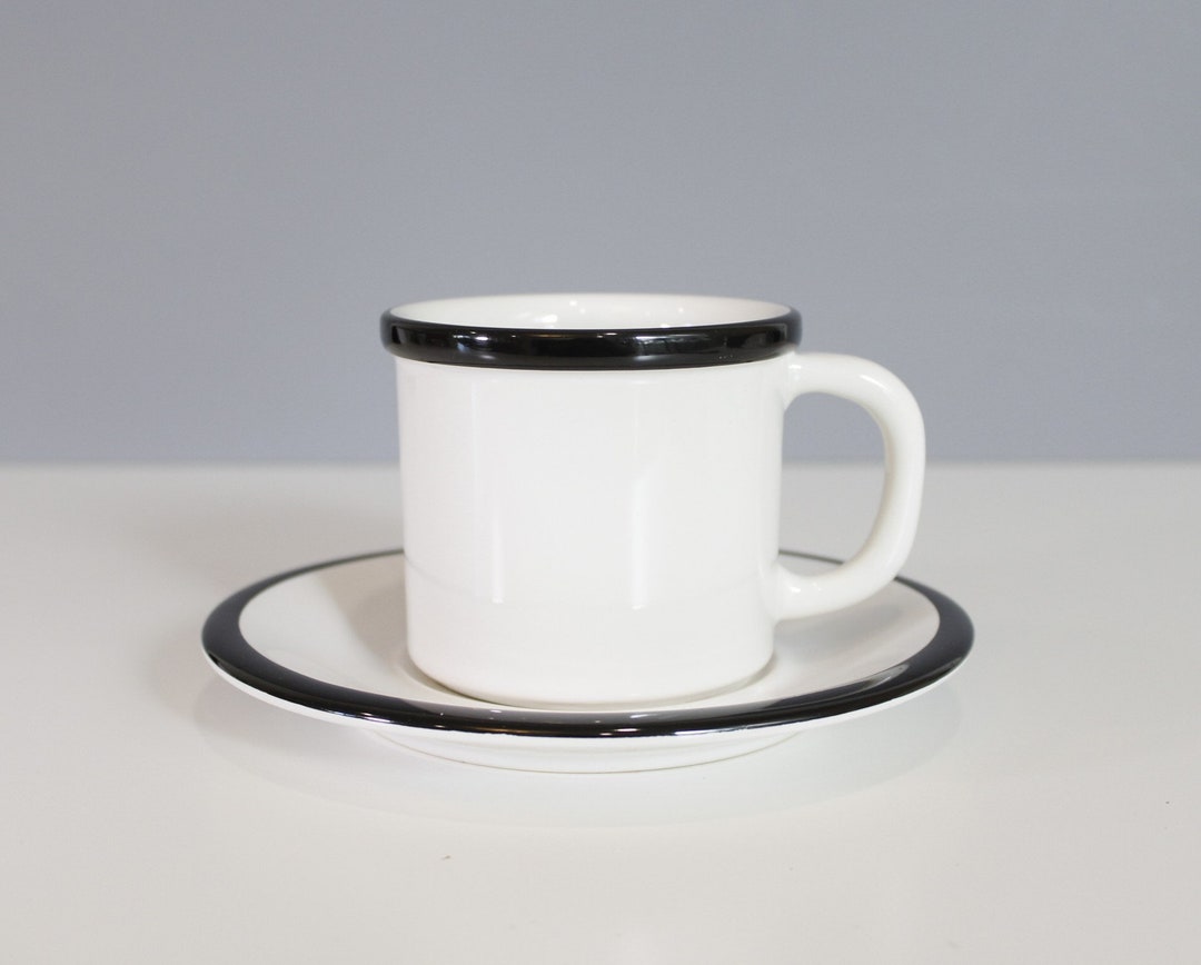 Marimekko Finland Tea Cup & Saucer Black Band Pfaltzgraff Black and ...
