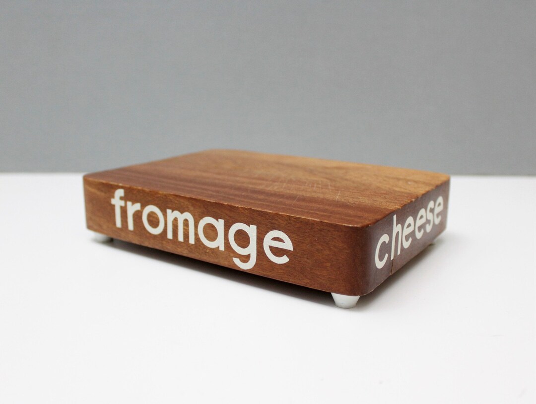 Vintage Wood Cheese Board Fromage Tray Mid Century Typography - Etsy