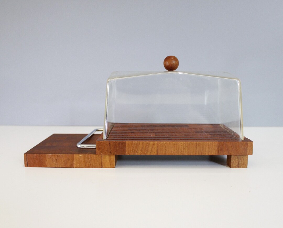 Vintage Staved Teak Cheese Slicer Cheese Cloche Danish Modern Cheese Board With Lid - Etsy