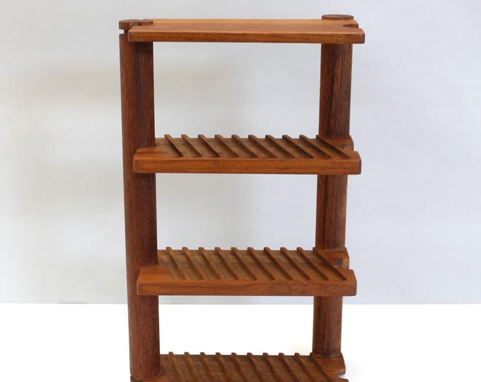 Kalmar Teak Wood CD Holder Storage Rack Shelf Danish Modern 30 CD ...