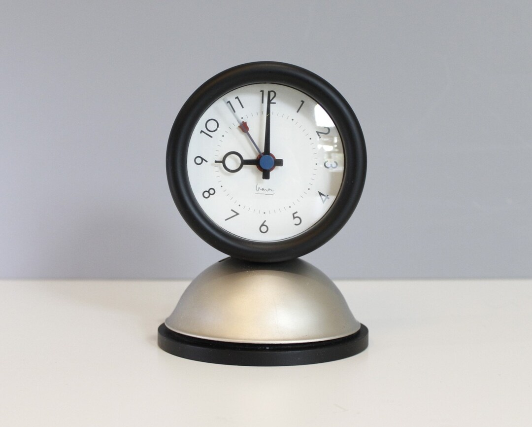 Vintage Michael Graves Bell Alarm Clock Post Modern Black Silver - Etsy
