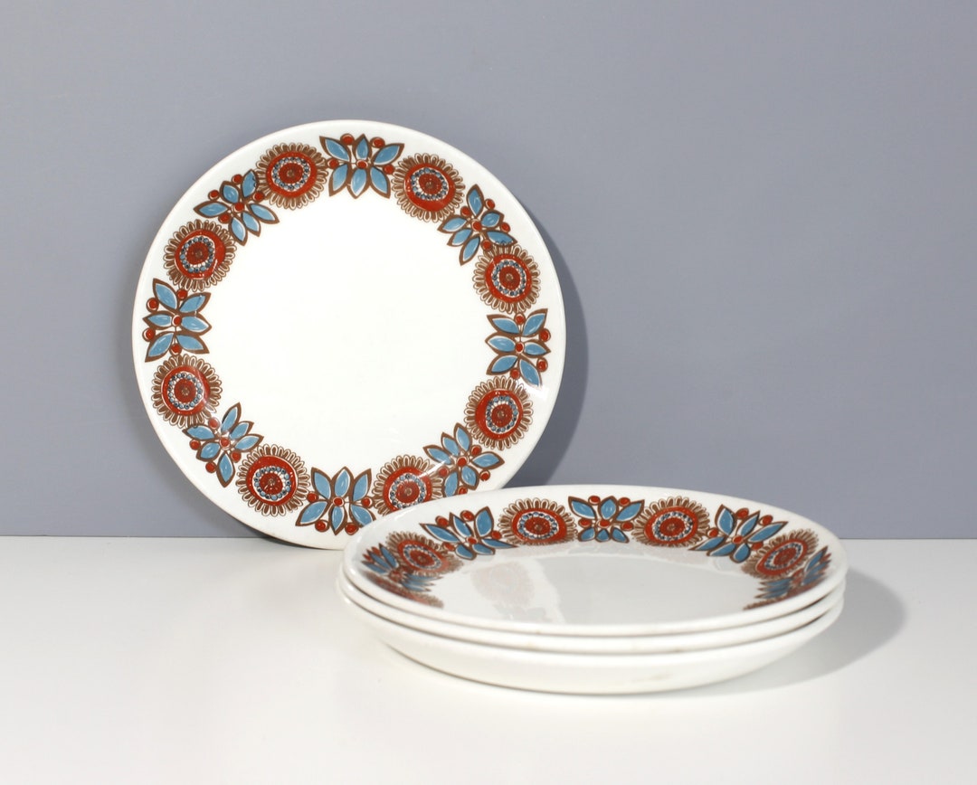 4 Figgjo Flint Norway Astrid Bread & Butter Plates Dishes Mid Century ...
