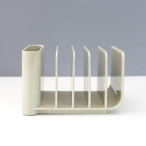 Vintage Eldon Desk Organizer Beige Letter Sorter Pen Pencil Cup Caddy ...
