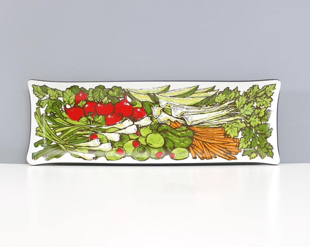 Vintage Stotter Vegetable Tray Melamine Serving Tray Veggies Mid ...