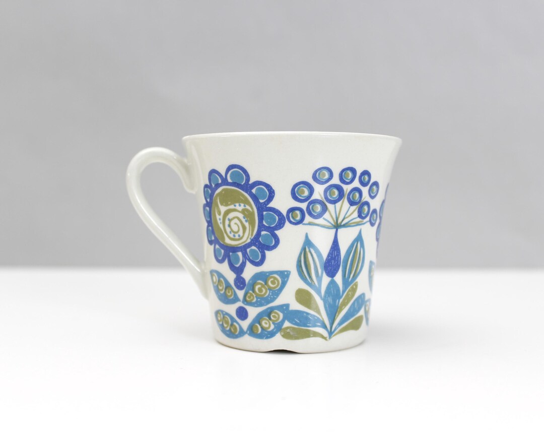 Figgjo Flint Tor Viking Tea Cup Blue Green Flowers Norway Ceramic - Etsy