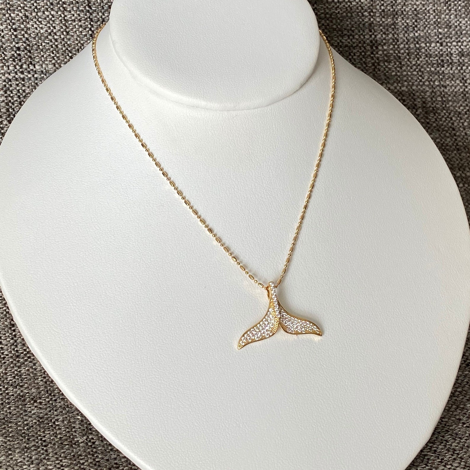 18K Gold Filled, Whale, Mermaid, Tail, Fluke, Pendant, Necklace ...