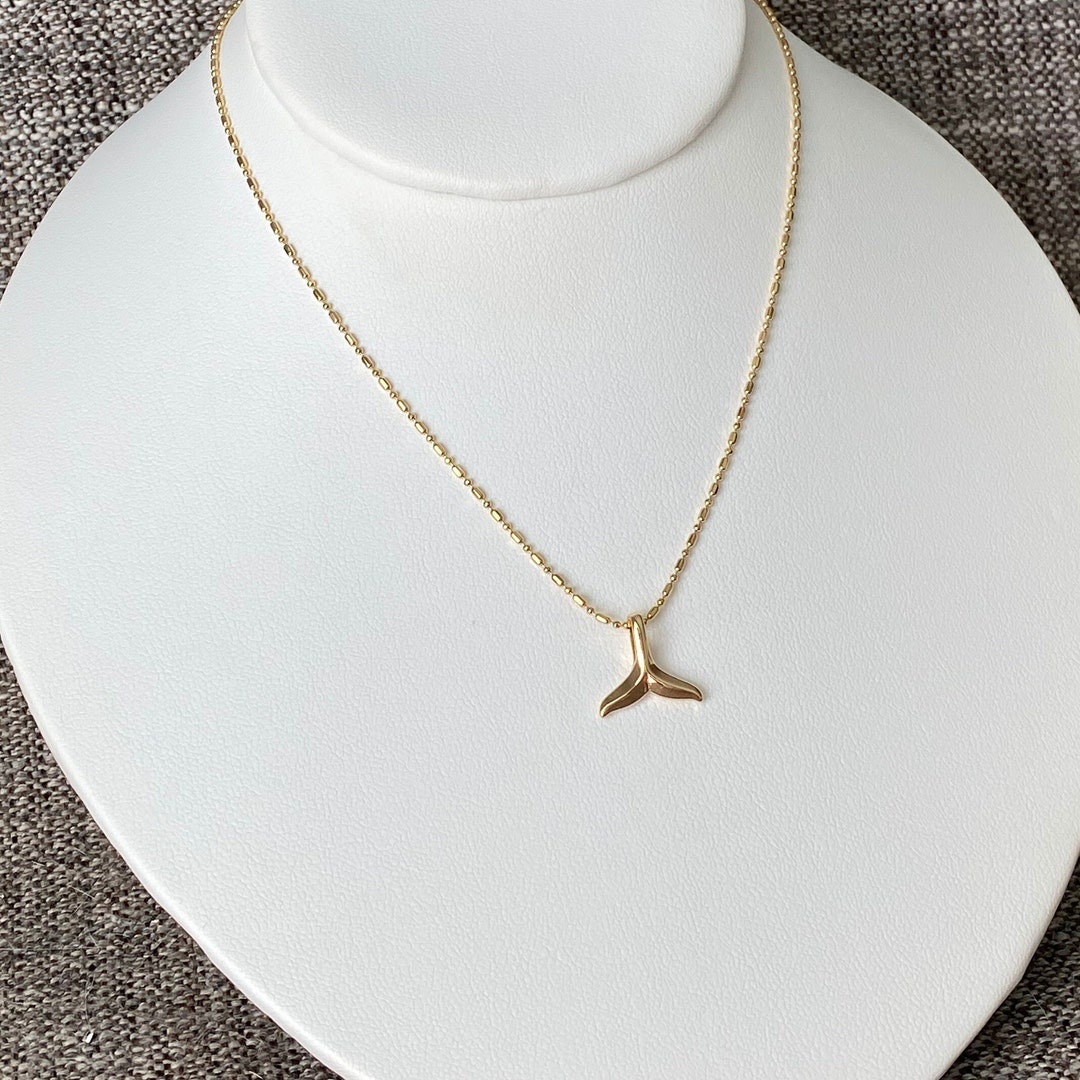 18K Gold Filled Chain, Gold Whale, Mermaid, Tail, Pendant, Choker ...