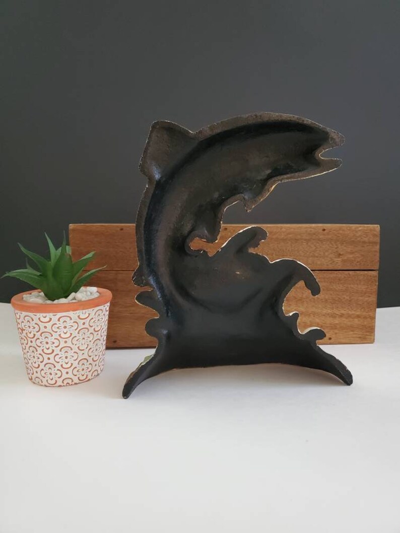 Vintage Cast Iron Trout Fish Doorstop Cabin Lakehouse Decor - Speckled ...