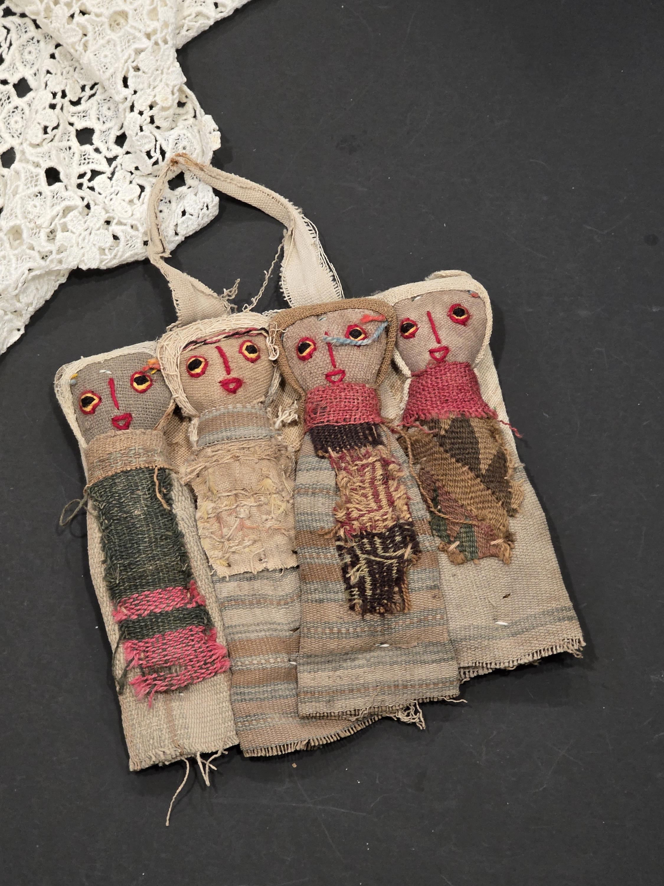 Vintage Peruvian Chancay Folk Art Burial Dolls Textile Fold Art Dolls ...