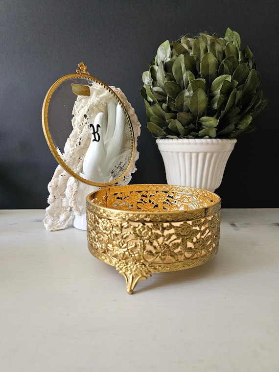Hollywood Regency Ormolu Jewelry Casket Vintage 24k G… - Gem