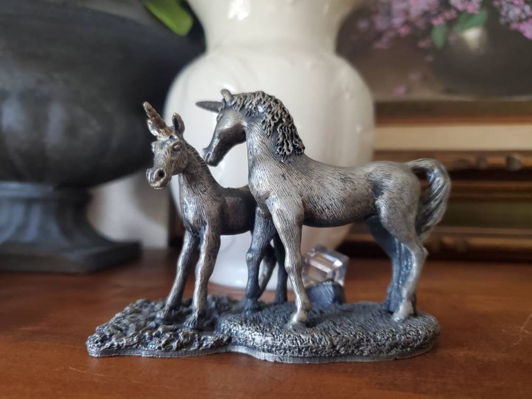 Vintage Unicorn Figurine With Crystal Signed Roger Gibbons Spirits of ...