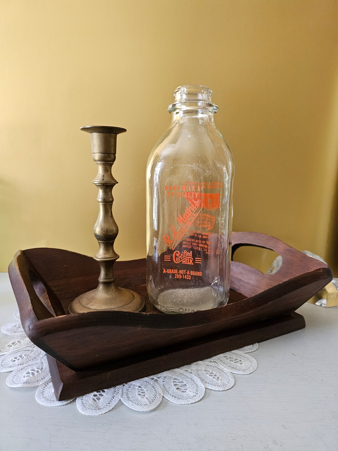 Vintage 1 Qt Glass Dairy Milk Bottle R L Mathis Decatur GA Georgia ...