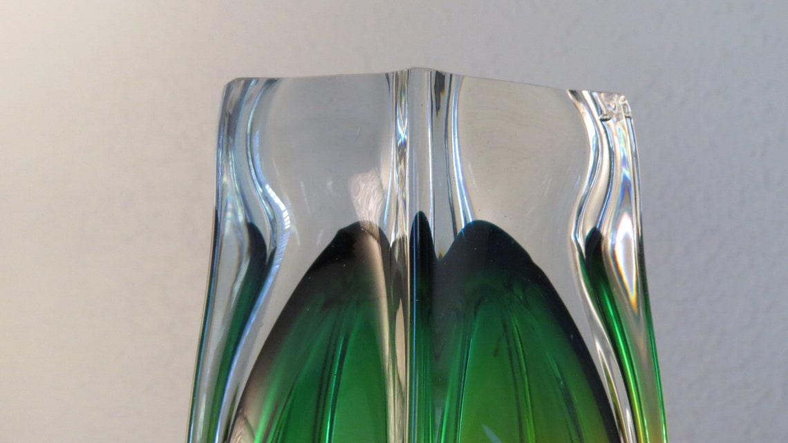 Vintage Japanese NARUMI Sanyu Fantasy Glass Vase - Art Glass Vase - 60 ...