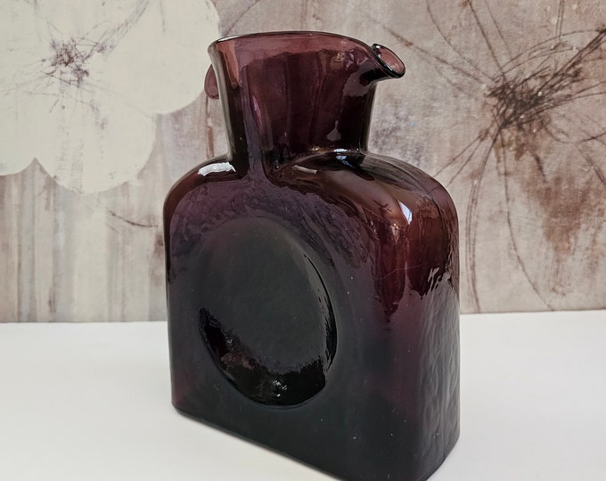 Blenko Purple Glass Pitcher Double Spout - Etsy