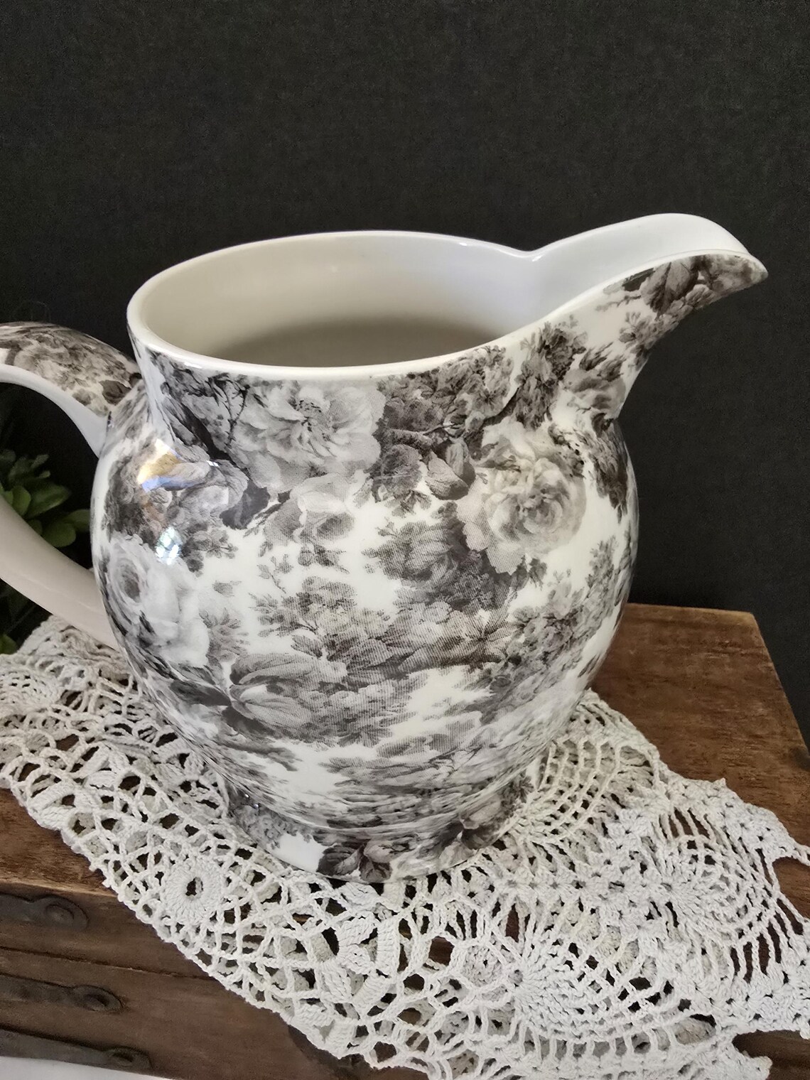 Vintage Rose Chintz England Pitcher French Country Kitchen Arthur Wood ...